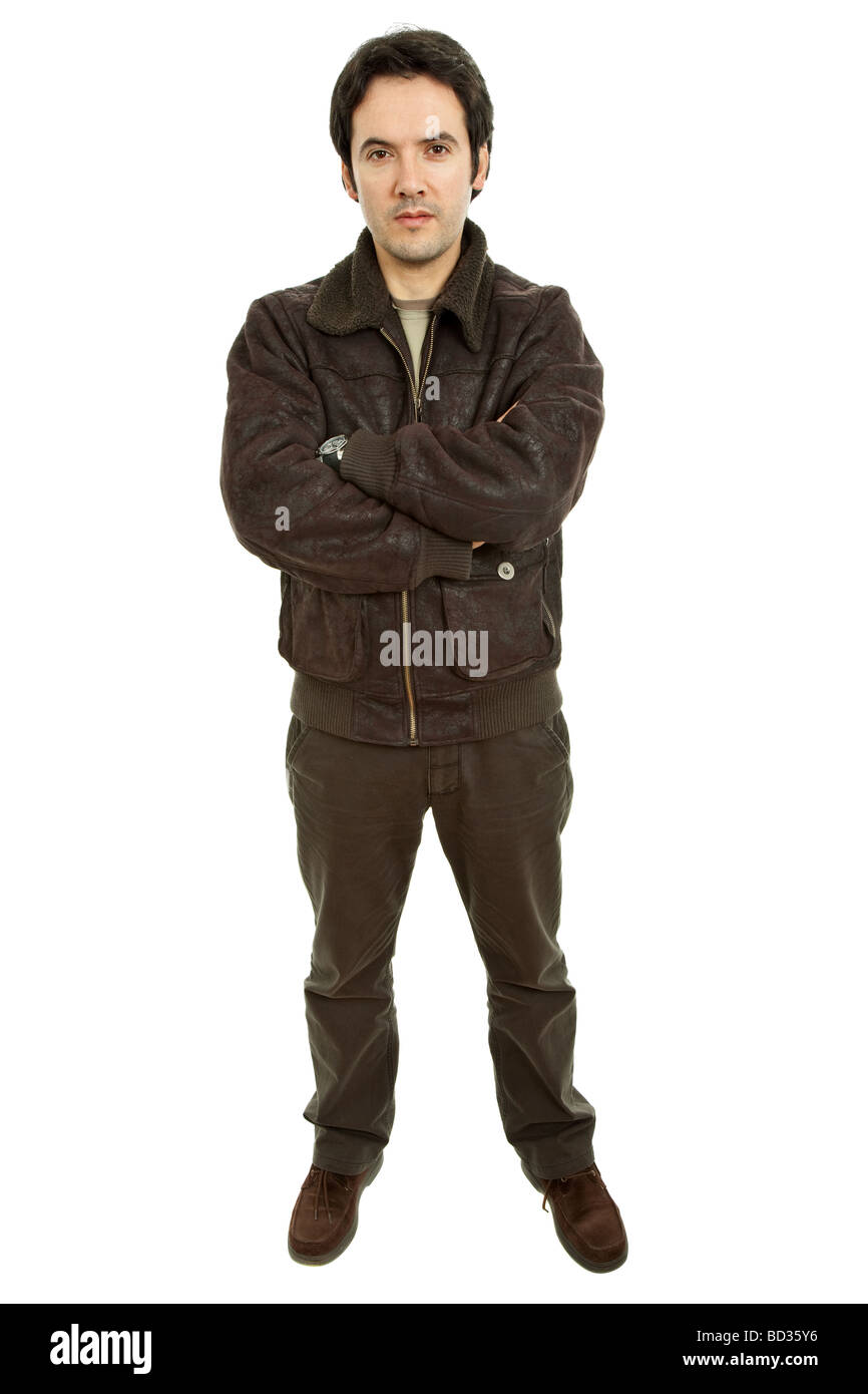 young casual man full body in a white background Stock Photo - Alamy