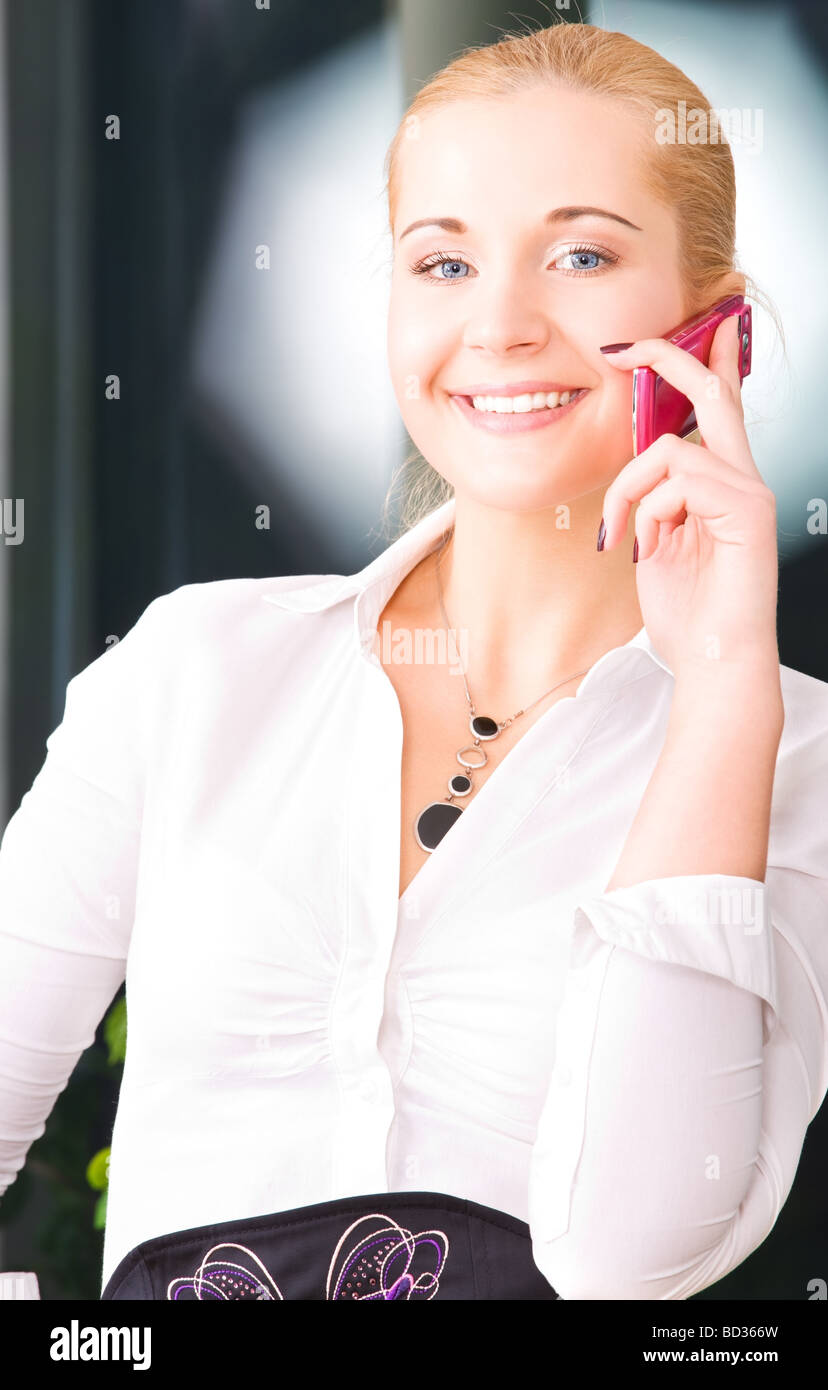 picture of lovely woman with cell phone Stock Photo - Alamy