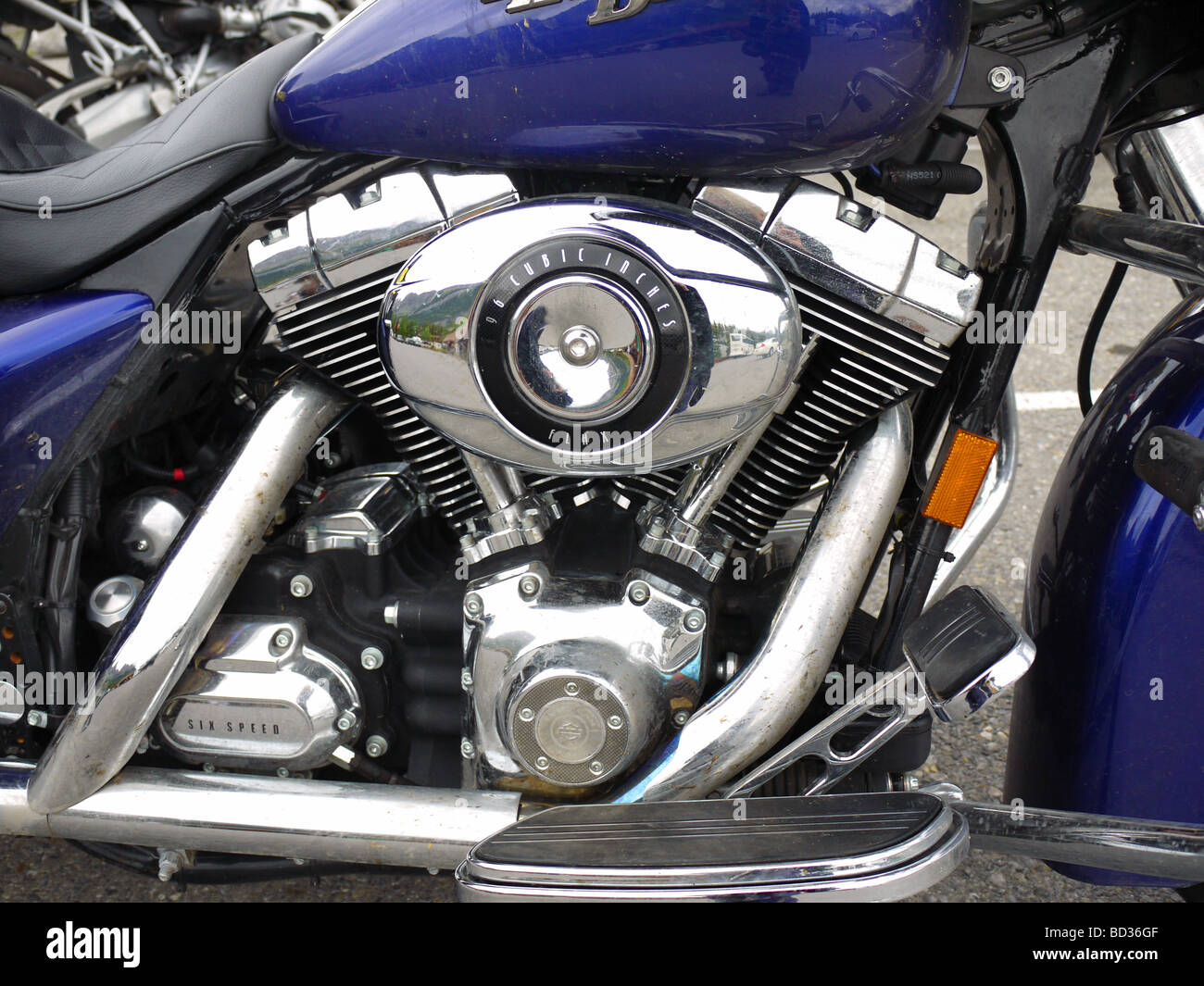 Harley Davidson motorcycle in Jasper, Alberta, Western Canada Stock ...
