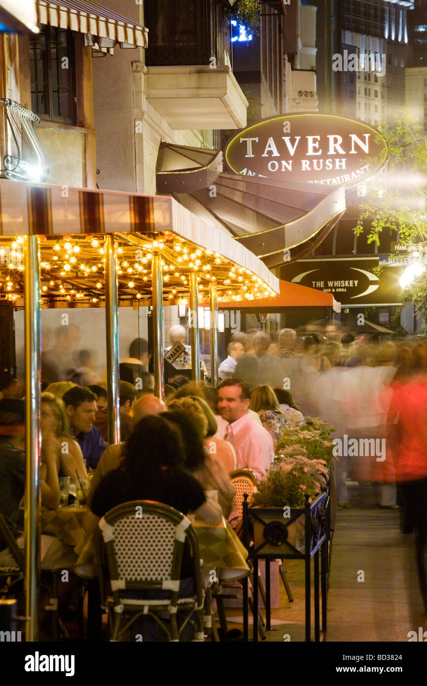 Nightlife on Rush Street part of Gold Coast Chicago Illinois Stock ...