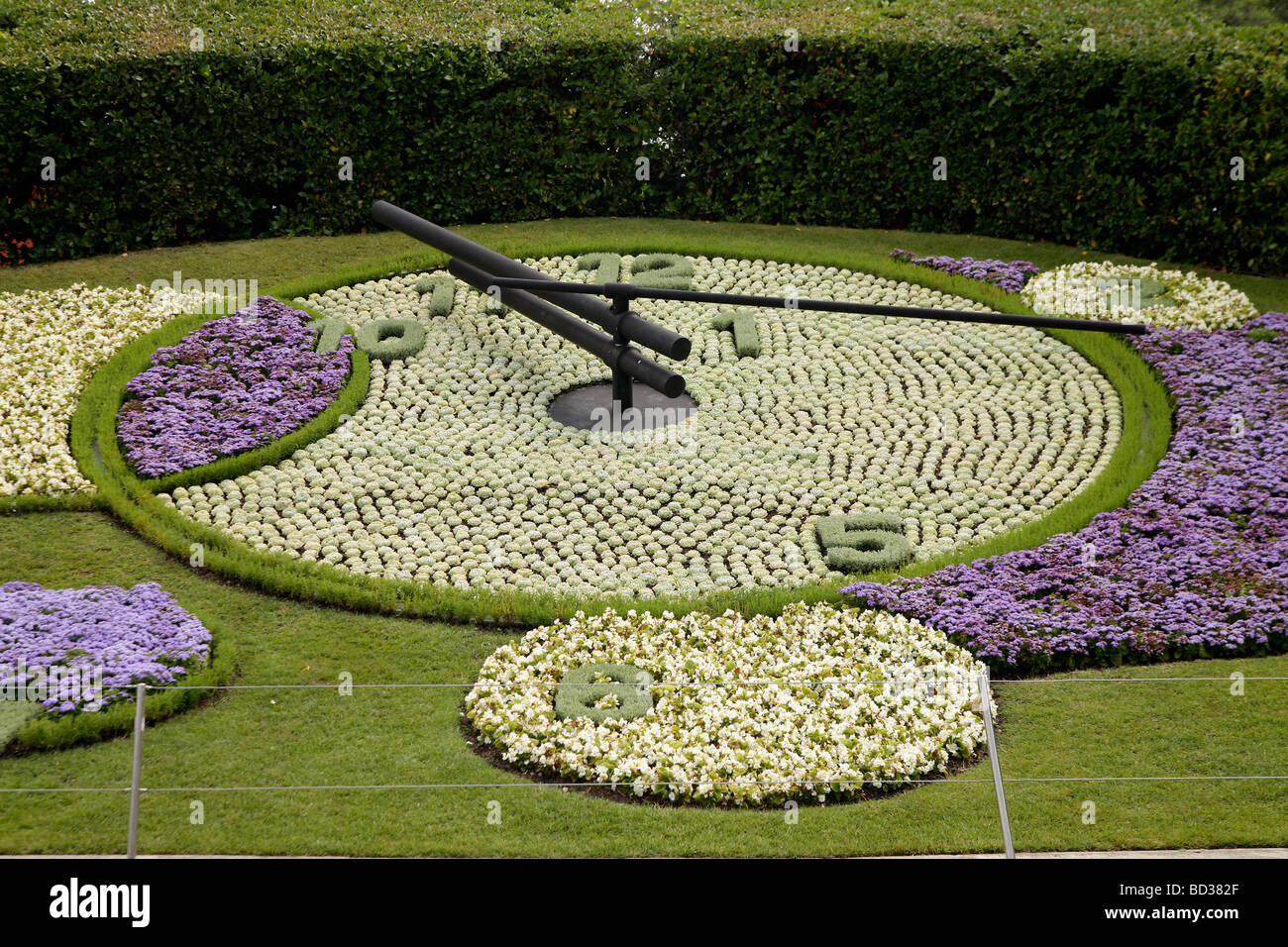 Flower clock in Geneva, Switzerland, Europe Stock Photo - Alamy