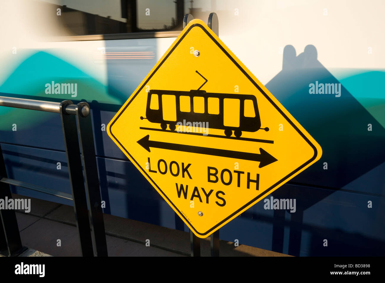 Caution Sign at the Othello Station Link Light Rail, Seattle ...