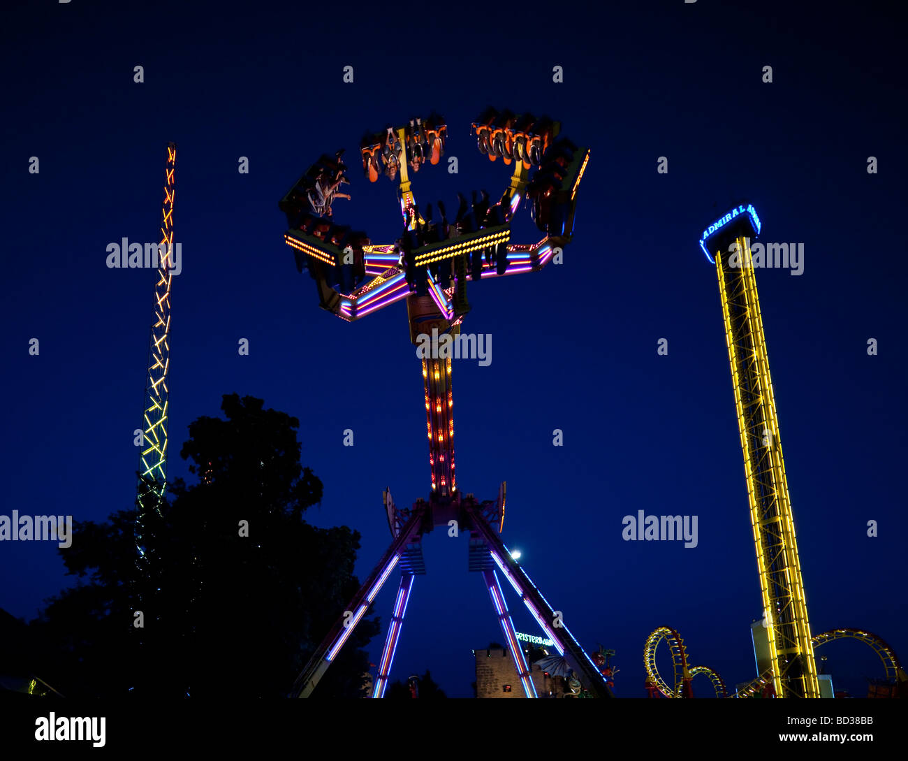 swing ride at Prater amusement park, Vienna, Austria Stock Photo - Alamy