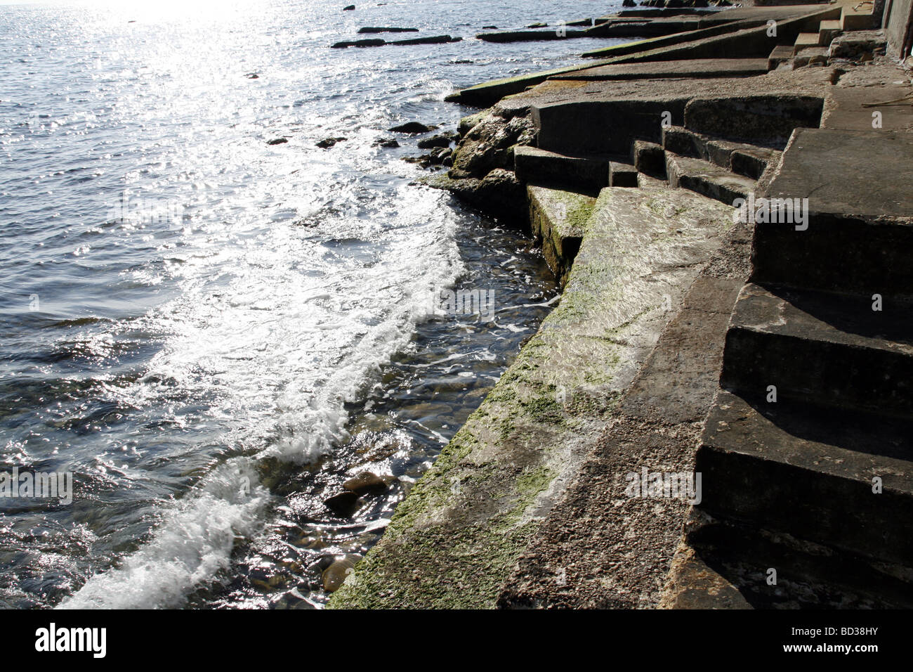 stone concrete slipway by sea Stock Photo - Alamy