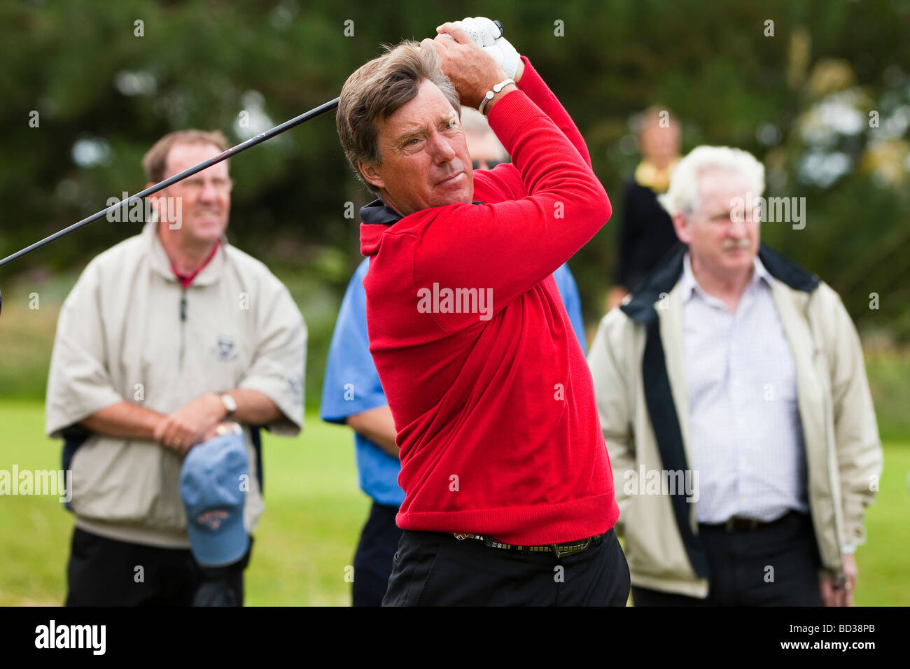 Barry Lane professional Golfer playing a driver from the tee at ...