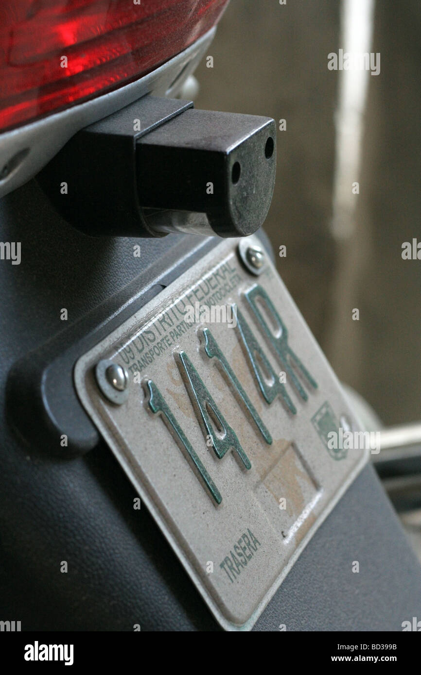 Mexico city motorcycle number plate Stock Photo - Alamy