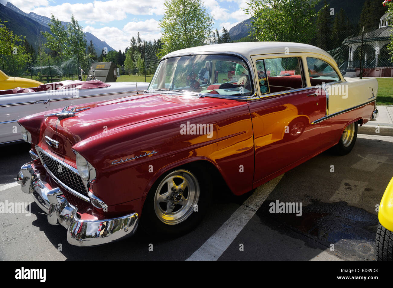 Vintage Cars in Rally in Banff Western Canada Stock Photo - Alamy