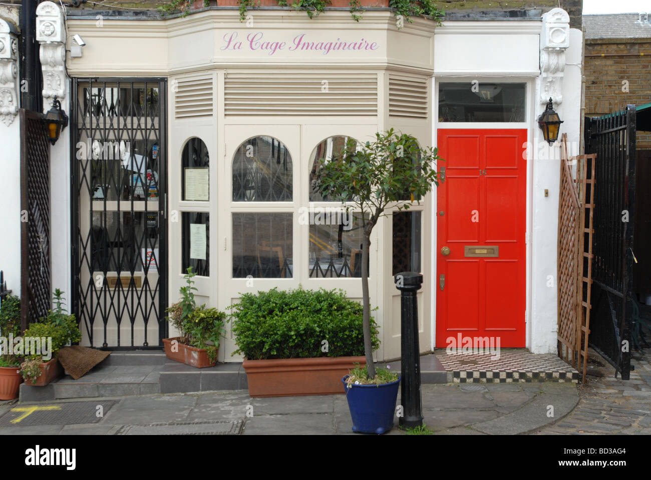Small attractive restaurant front Flask Walk Hampstead London Stock ...