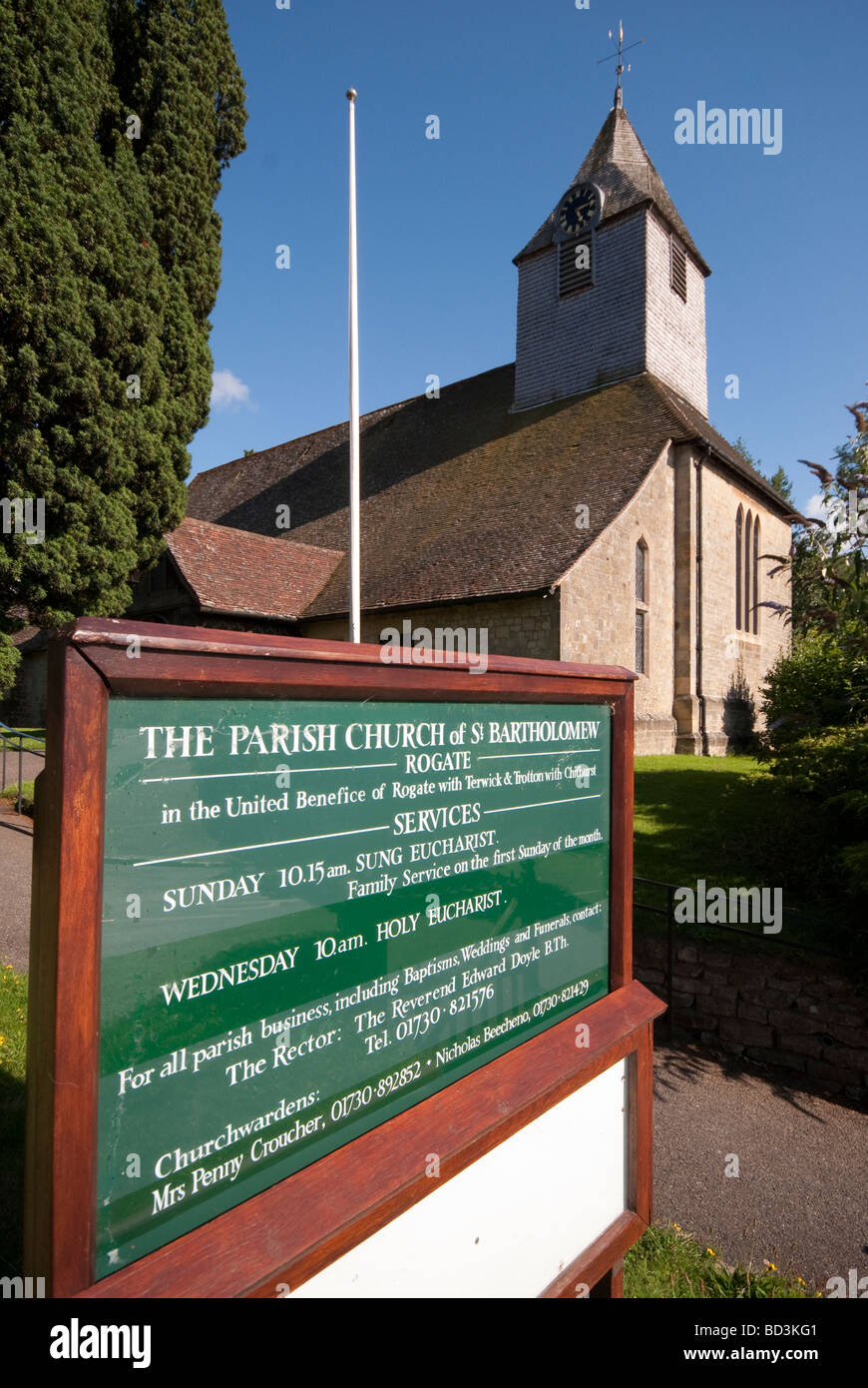 The Parish Church of Saint Bartholomew in the english village of Rogate ...