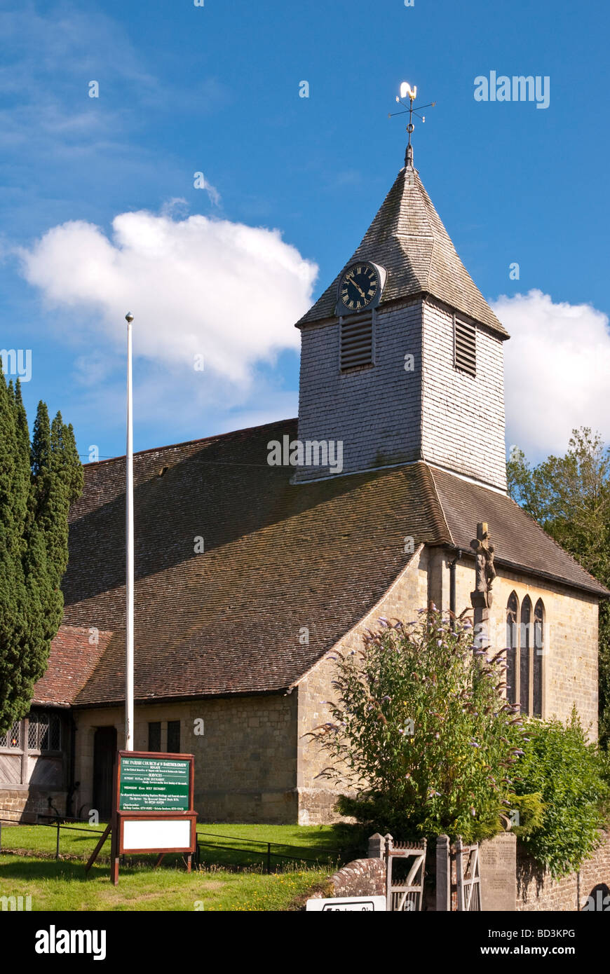The Parish Church of Saint Bartholomew in the english village of Rogate ...
