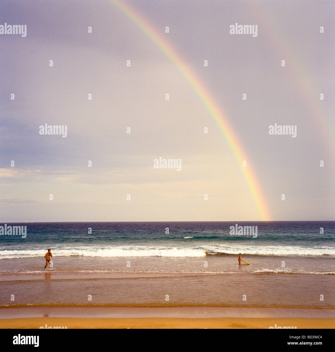 Rainbow over beach, Sydney, Australia Stock Photo - Alamy