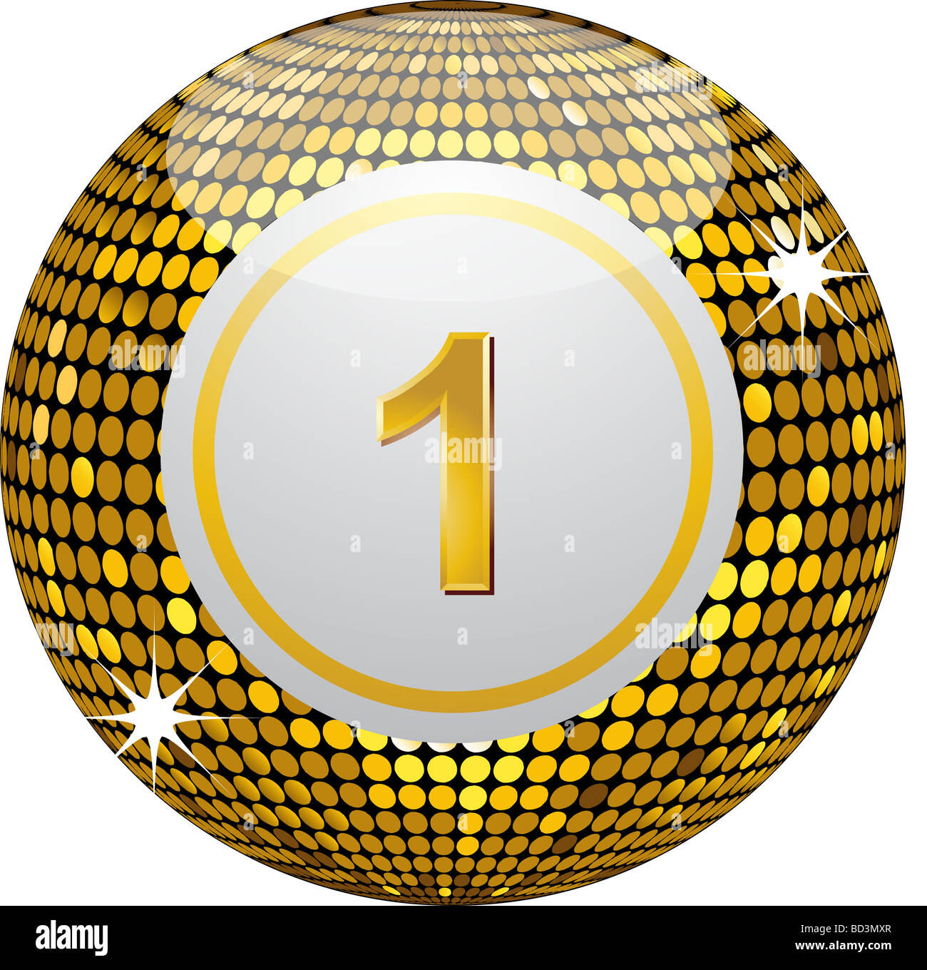 sparkling gold lottery or bingo mirror ball Stock Photo - Alamy