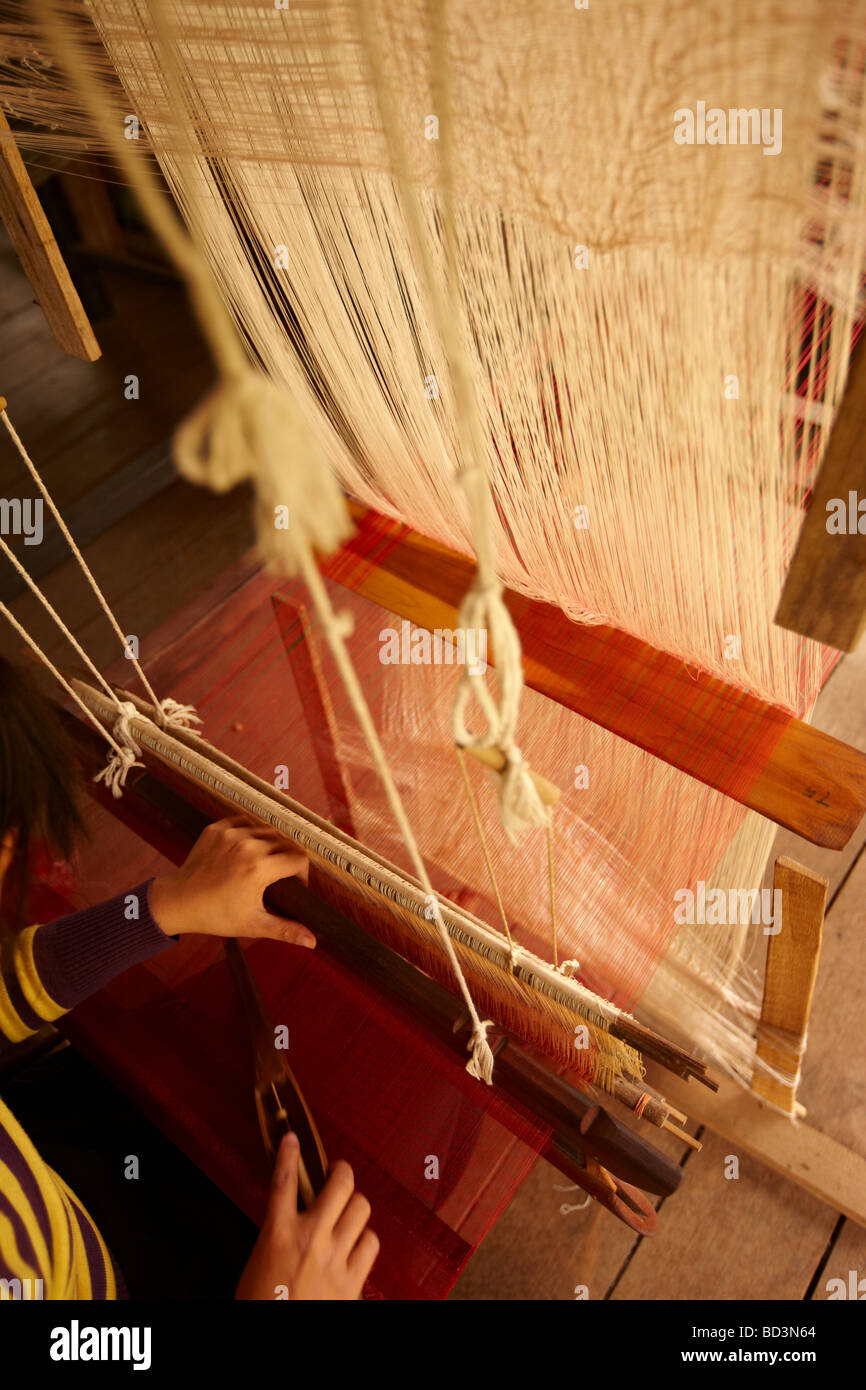 Silk weaver weaving loom laos asia hi-res stock photography and images ...