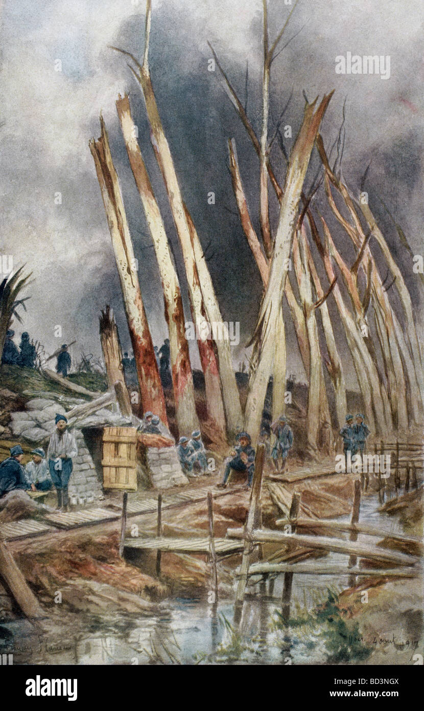 The French front line during the l'Yser offensive July 1917 Stock Photo ...