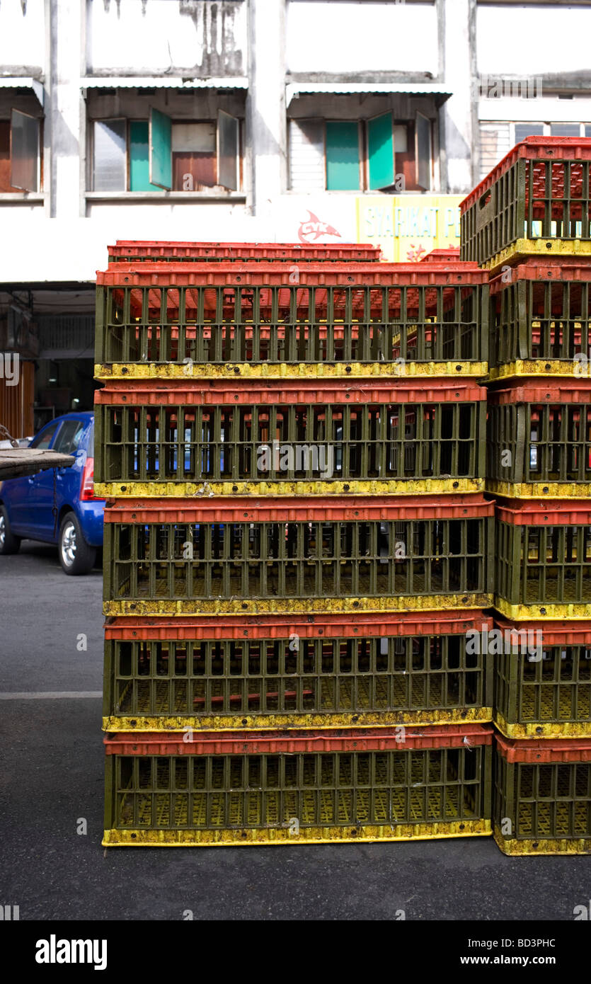 Crates to transport chicken Stock Photo - Alamy