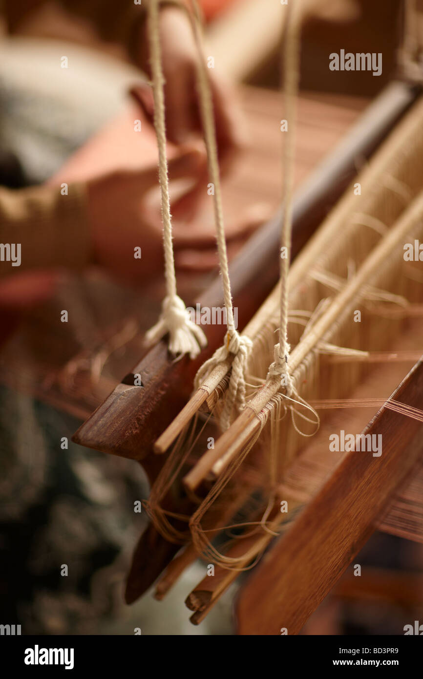 silk weaving in Luang Prabang, Laos Stock Photo - Alamy