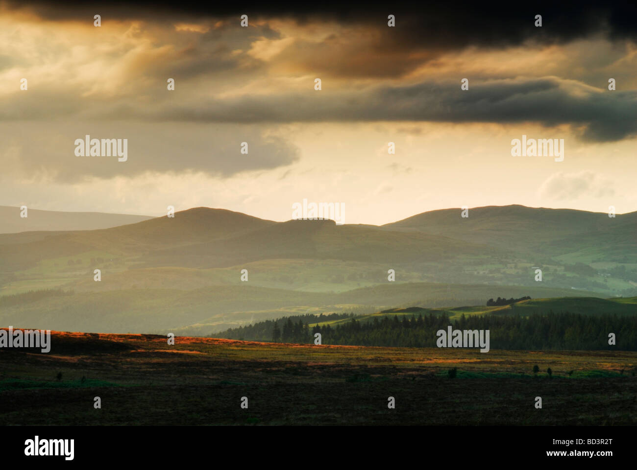 remote countryside in Powys Wales heading towards Bala Snowdonia ...