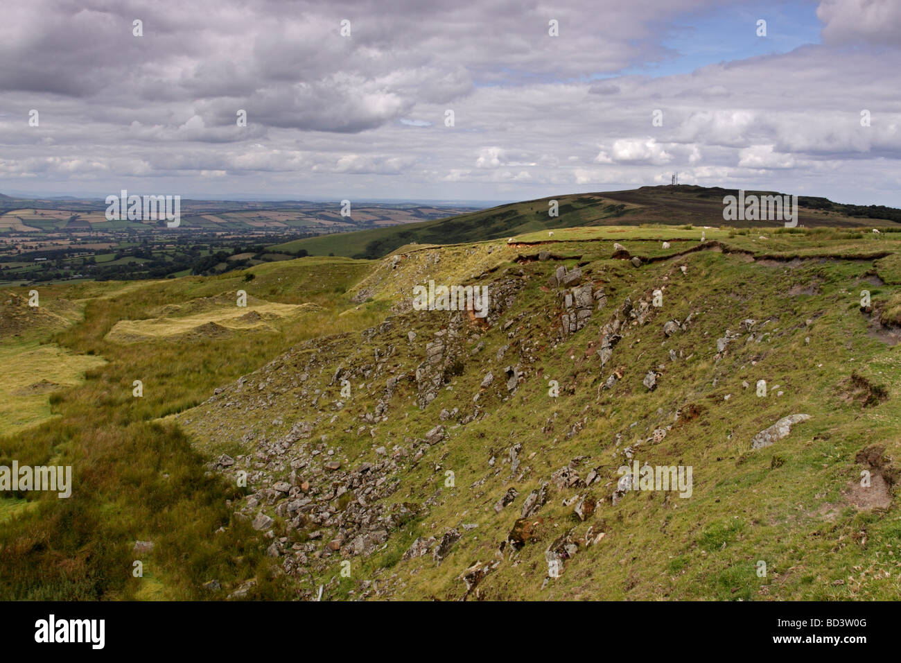 Abdon Burf, the summit of Brown Clee, the highest point in Shropshire ...