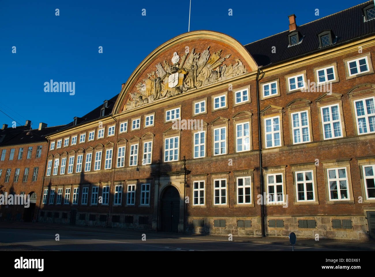 Architecture Slotsholmen Christiansborg castle in Copenhagen Denmark ...