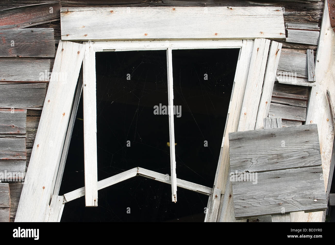 Wonky Barn Window Detail #2 Stock Photo - Alamy