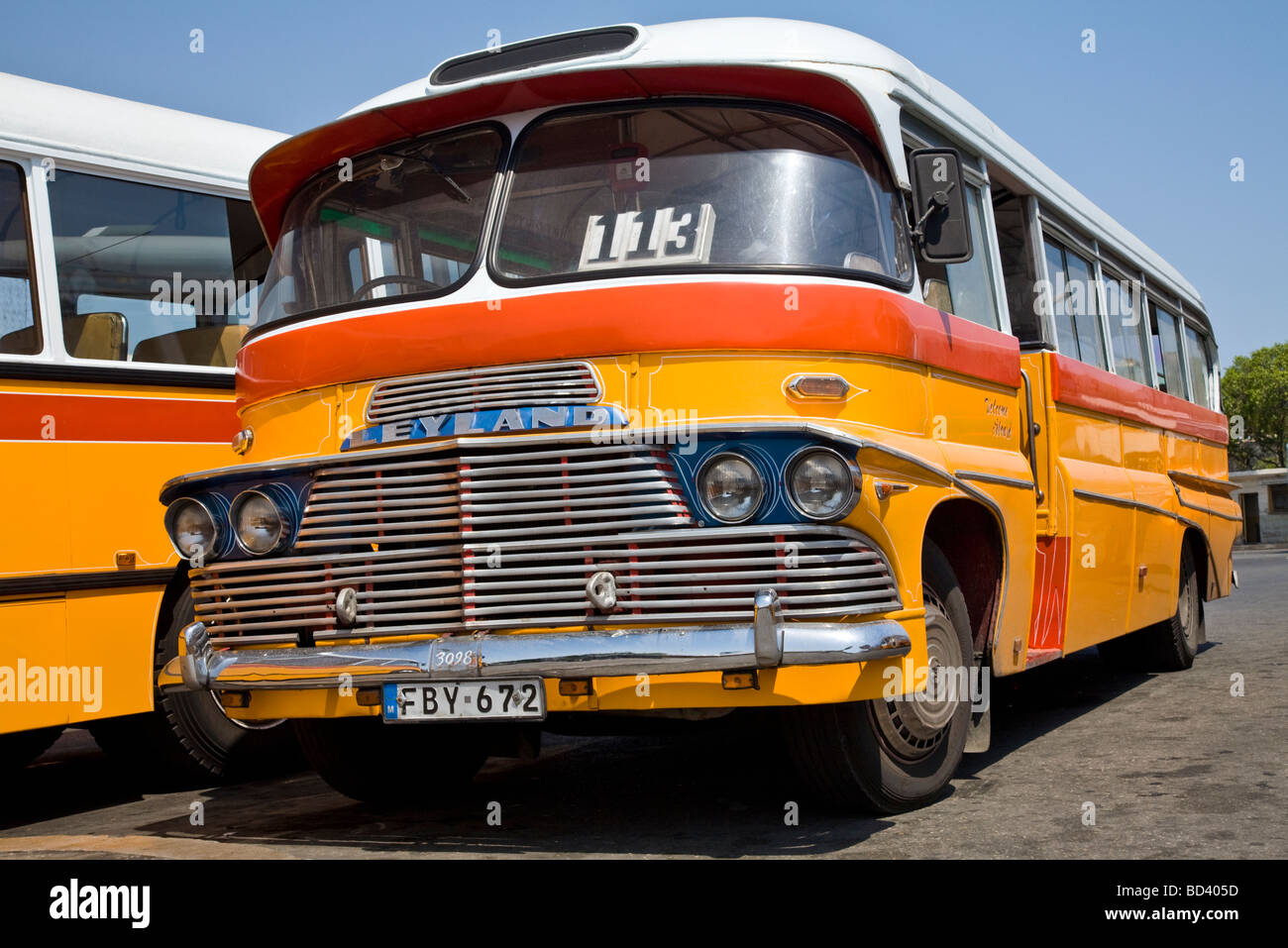 A Brincat bodied Leyland single decker bus, FBY672, at Valletta bus ...