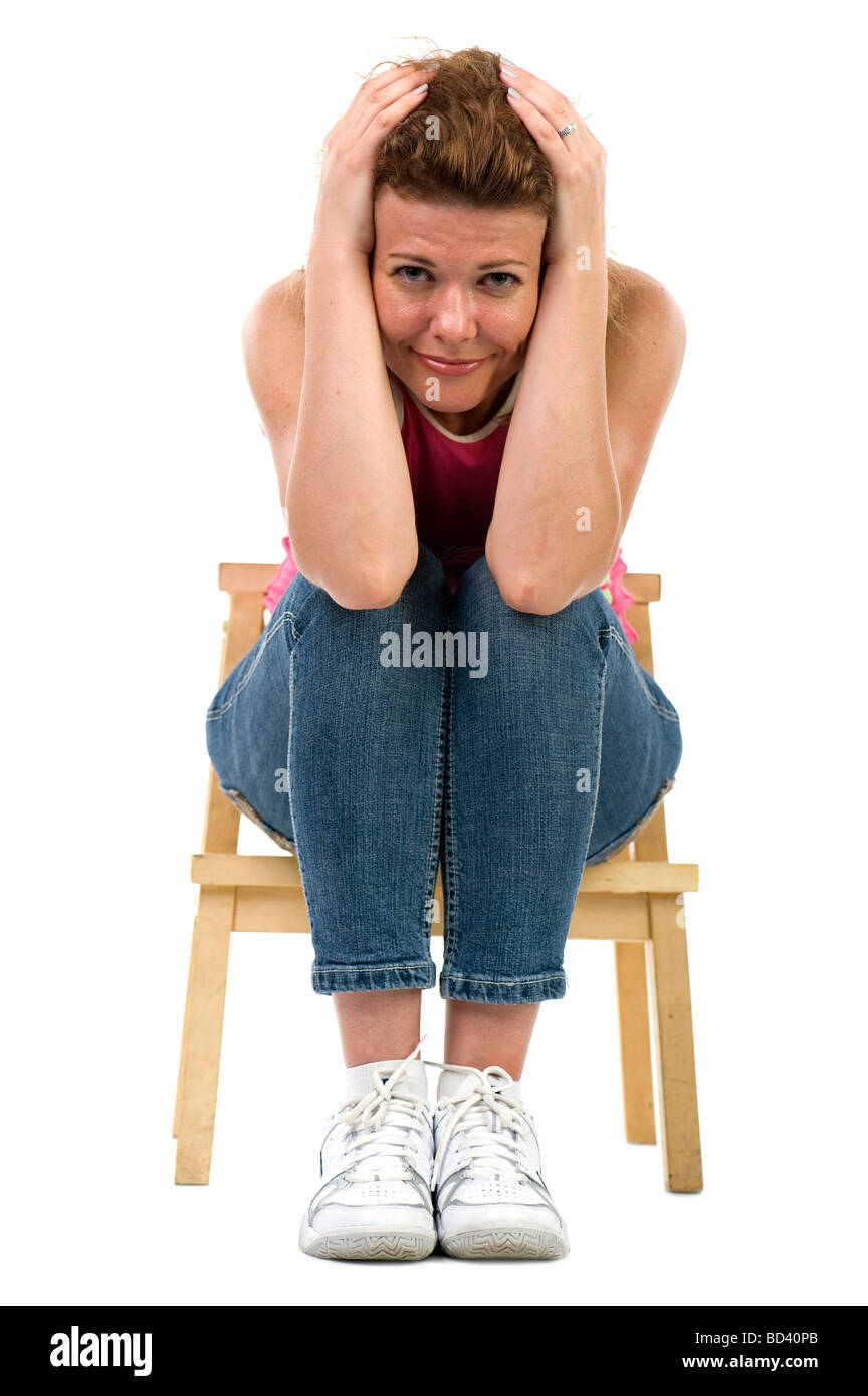 Close up sitting female Cut Out Stock Images & Pictures - Alamy