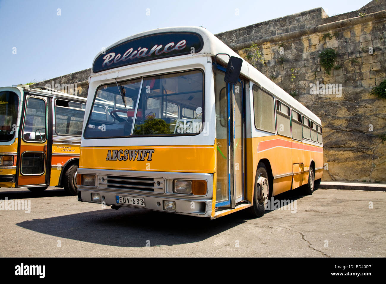 EBY633 is a 1971 AEC Swift 4MP2R/MCW. Parked at Valletta bus station ...