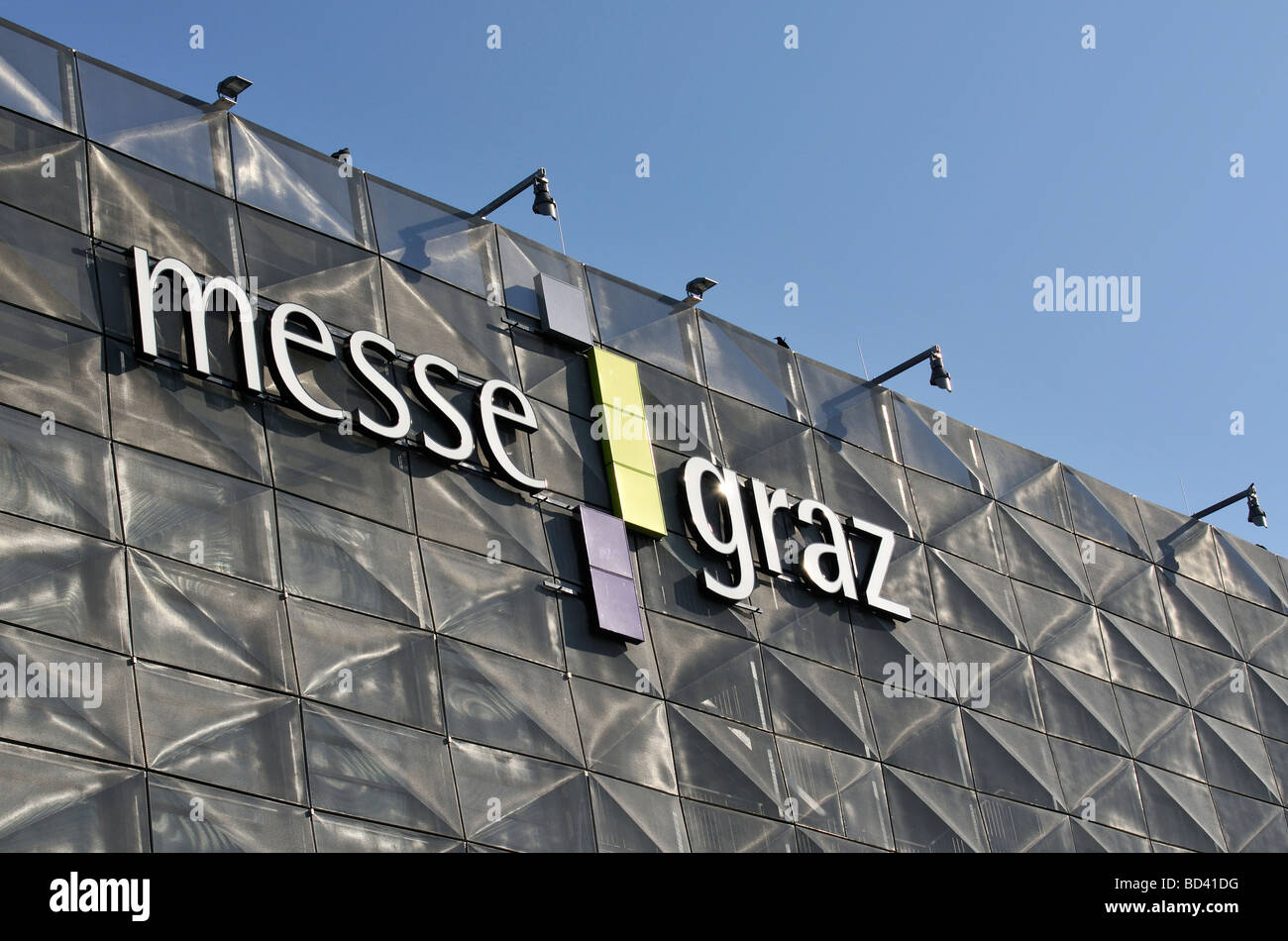 Detail of Outer Metallic Double Facade of Halle Hall A of Messe Graz ...