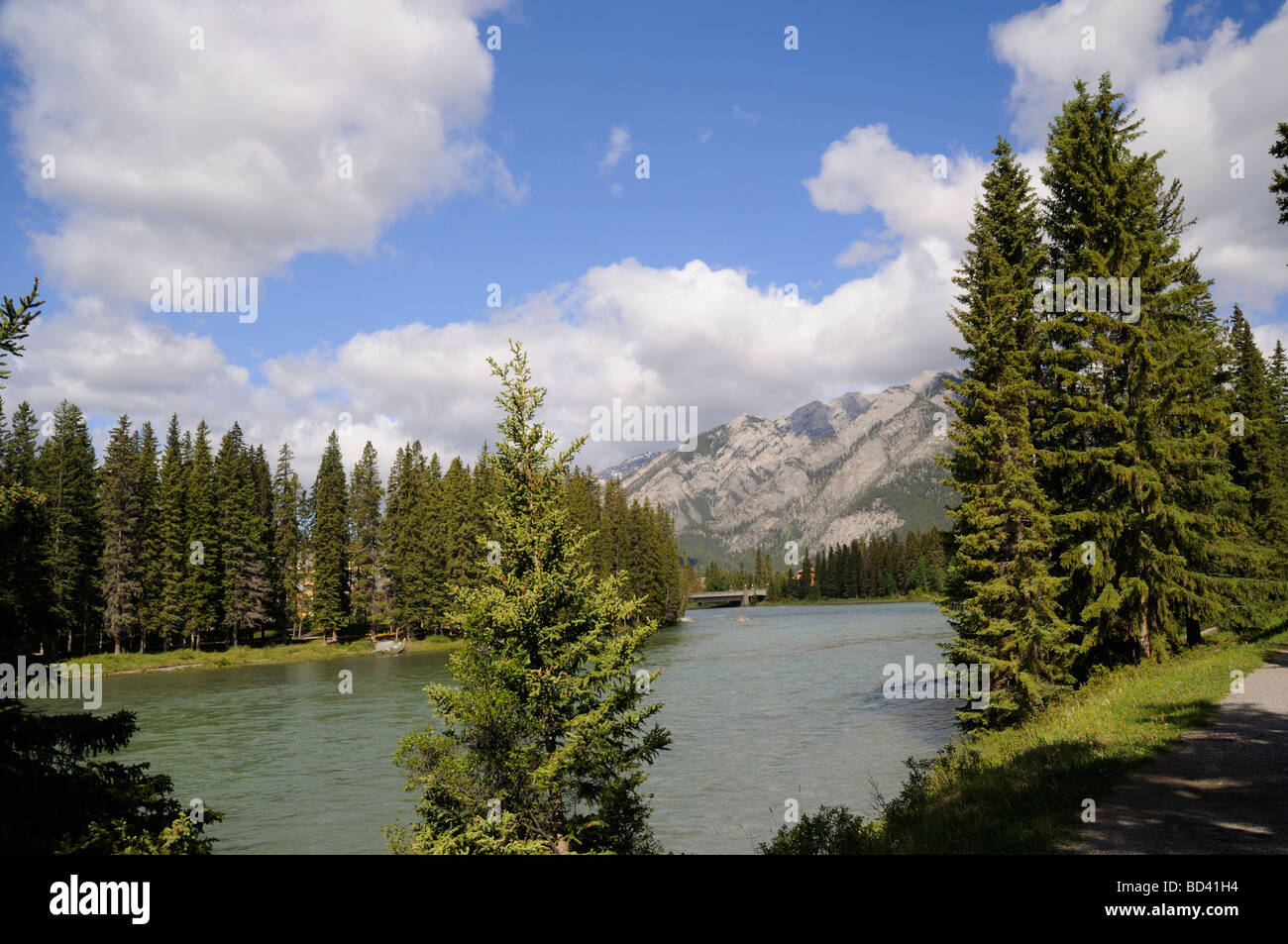 The Bow River through Banff National Park in Alberta Canada Stock Photo ...