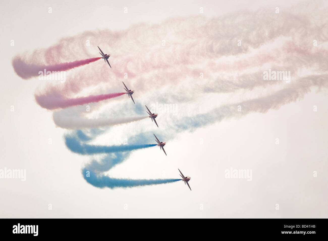 The Red Arrows fly turn in the Python formation at the Sunderland ...