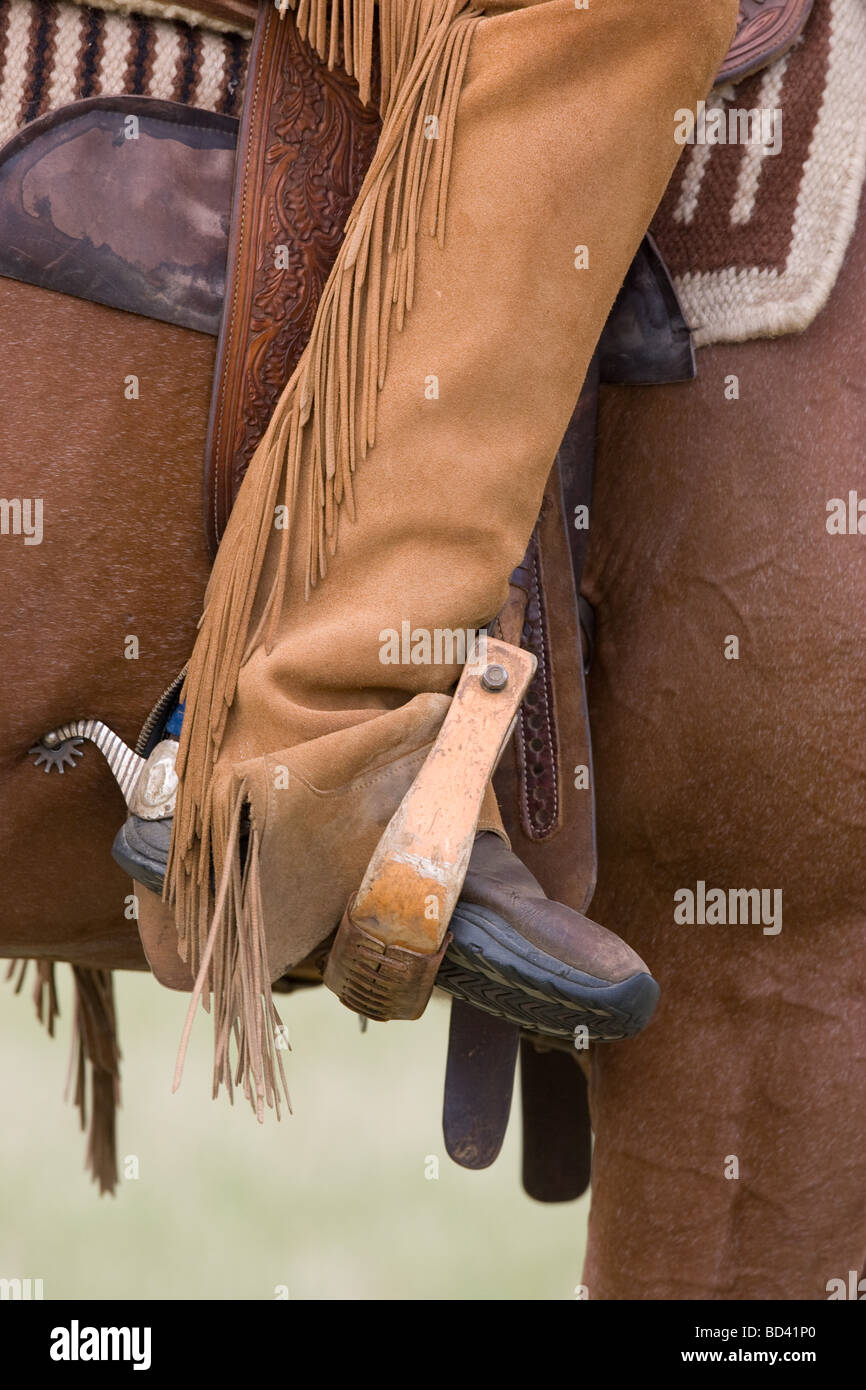 Cowboys Boot In The Stirrup On An American Quarter Horse Stock Photo ...