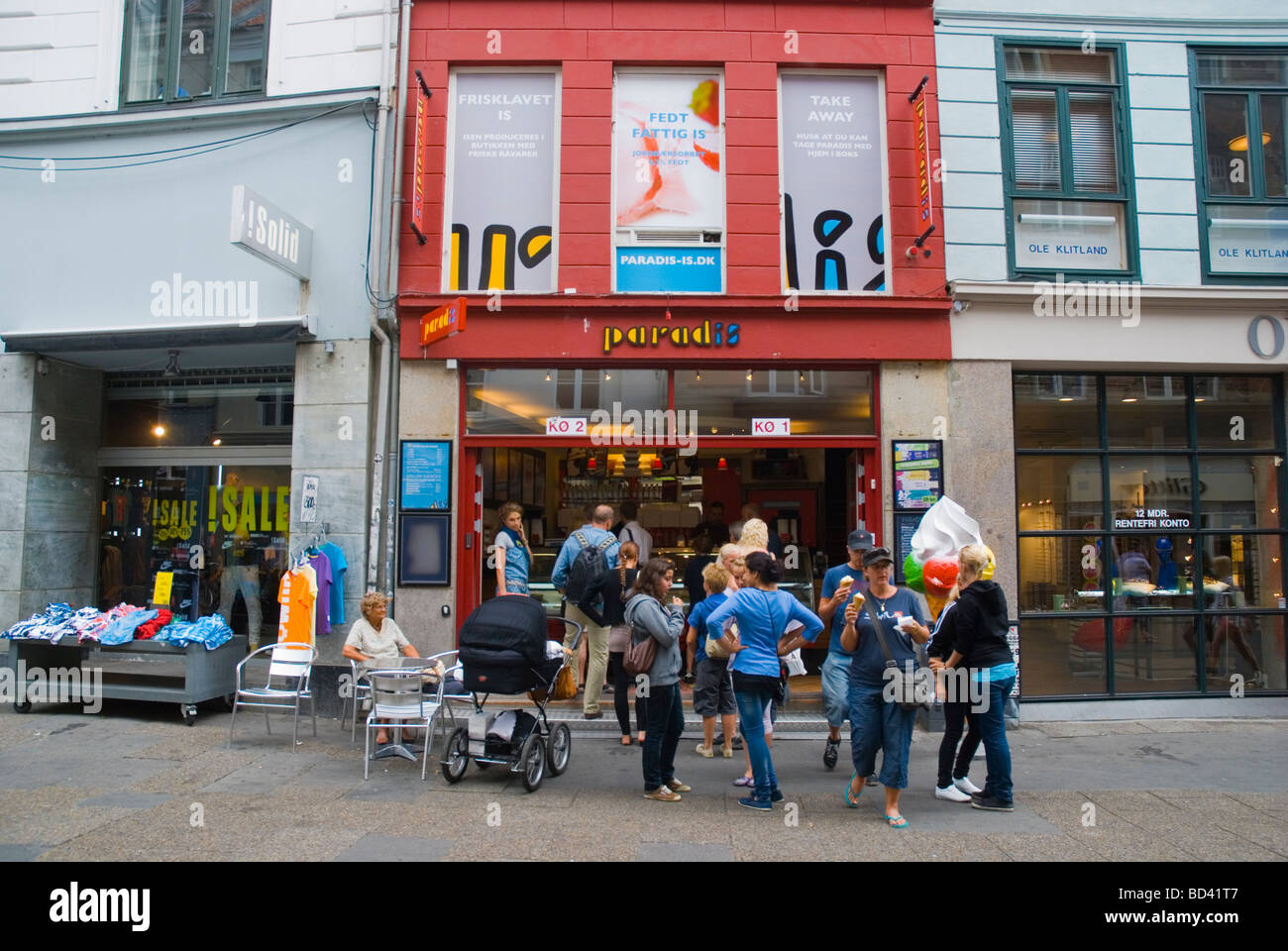 Kobmagergade pedestrian shopping street in Copenhagen Denmark Europe ...