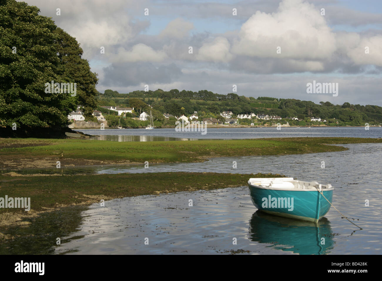 Town of Devoran, England. Cornish estuary scene near Devoran, with ...