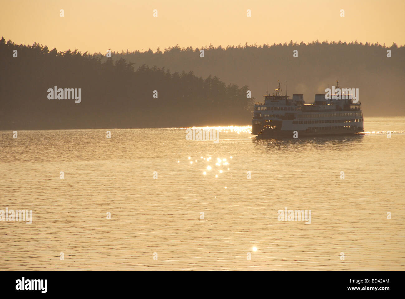Washington State Ferry Kaleetan, near Lopez, in the San Juan Islands ...