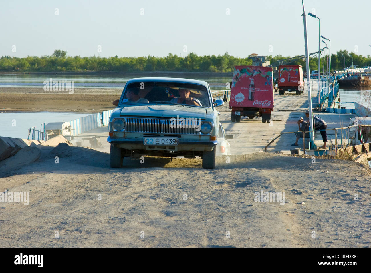 Bridge on the Amu Darya or Oxus River near Urgench in Uzbekistan Stock ...