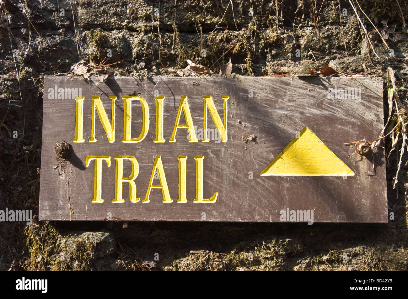 Indian trail sign, Watkins Glen State Park , New York, US, USA, United ...