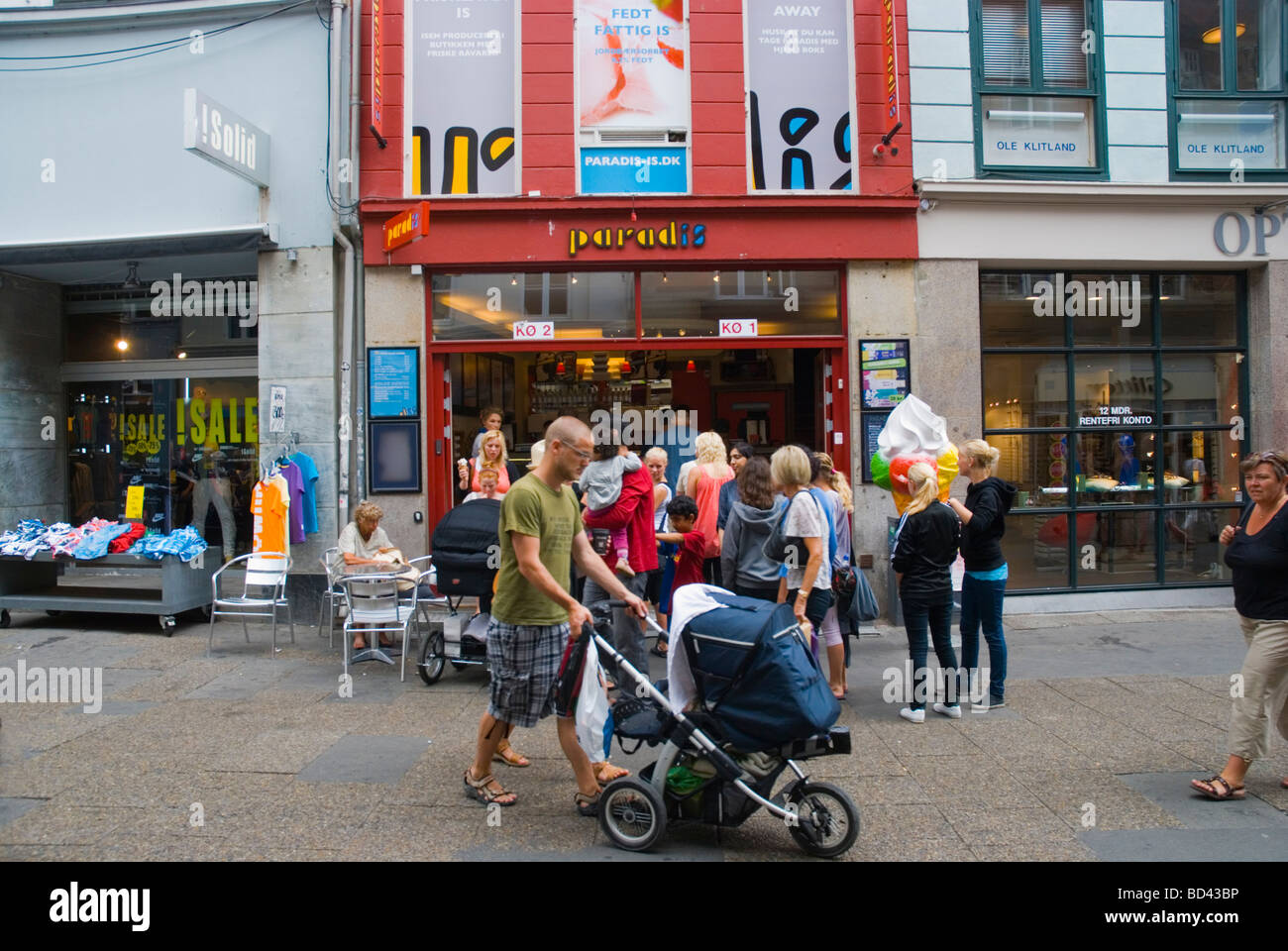 Kobmagergade pedestrian shopping street in Copenhagen Denmark Europe ...