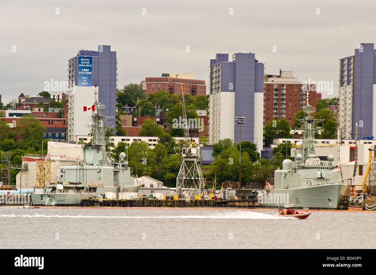 Ships docked at Canadian Forces Base Halifax, CFB, Nova Scotia, Canada ...