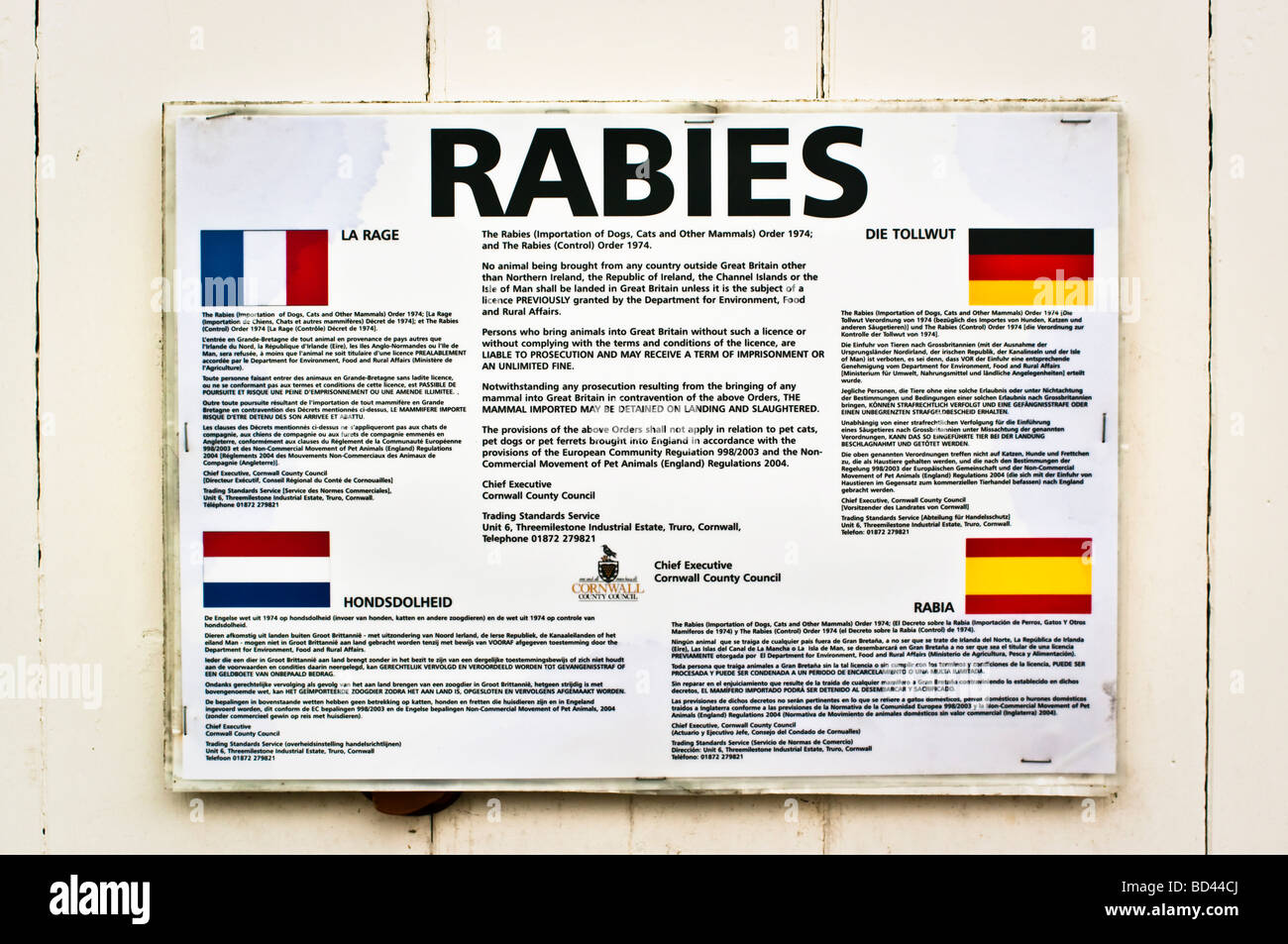 Rabies notice hi-res stock photography and images - Alamy