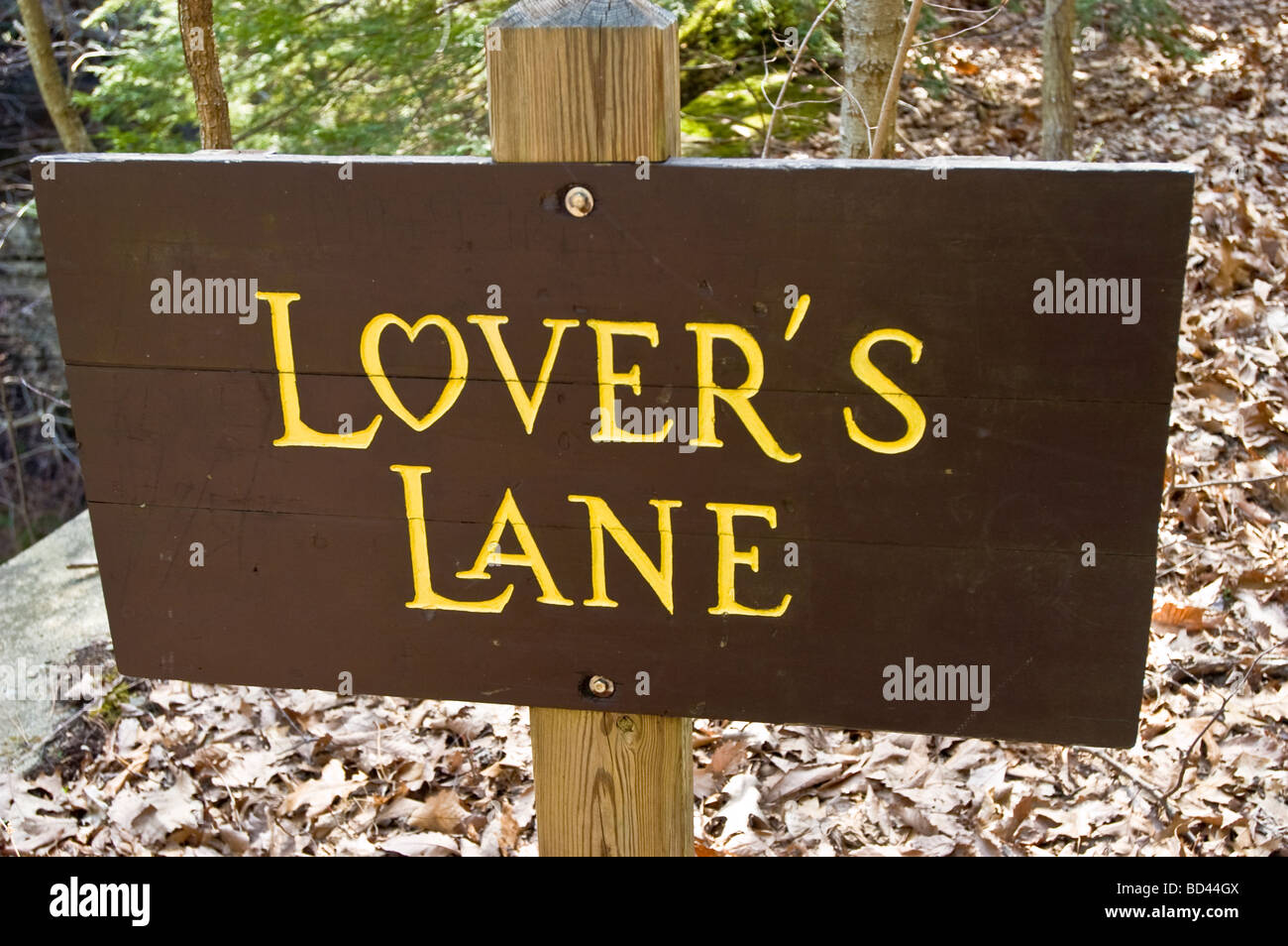 Lovers Lane sign, Watkins Glen State Park , New York, US, USA, United ...