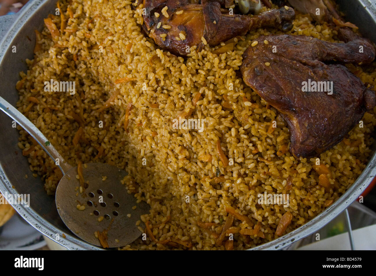 Chicken Plov for Sale in Bazaar in Khorog Tajikistan Stock Photo - Alamy