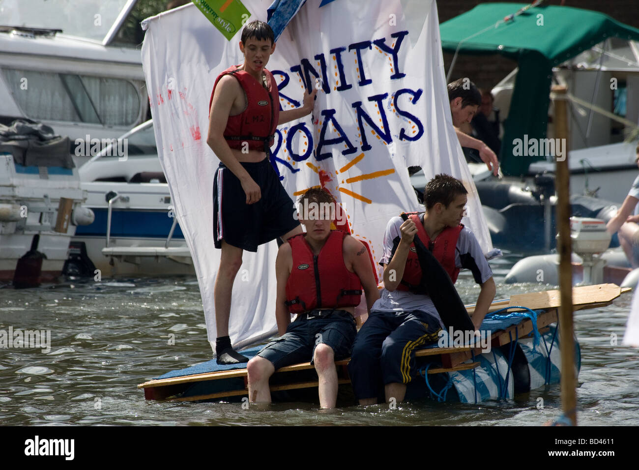 river raft race rowers oars contestants rowing row maidstone festival ...