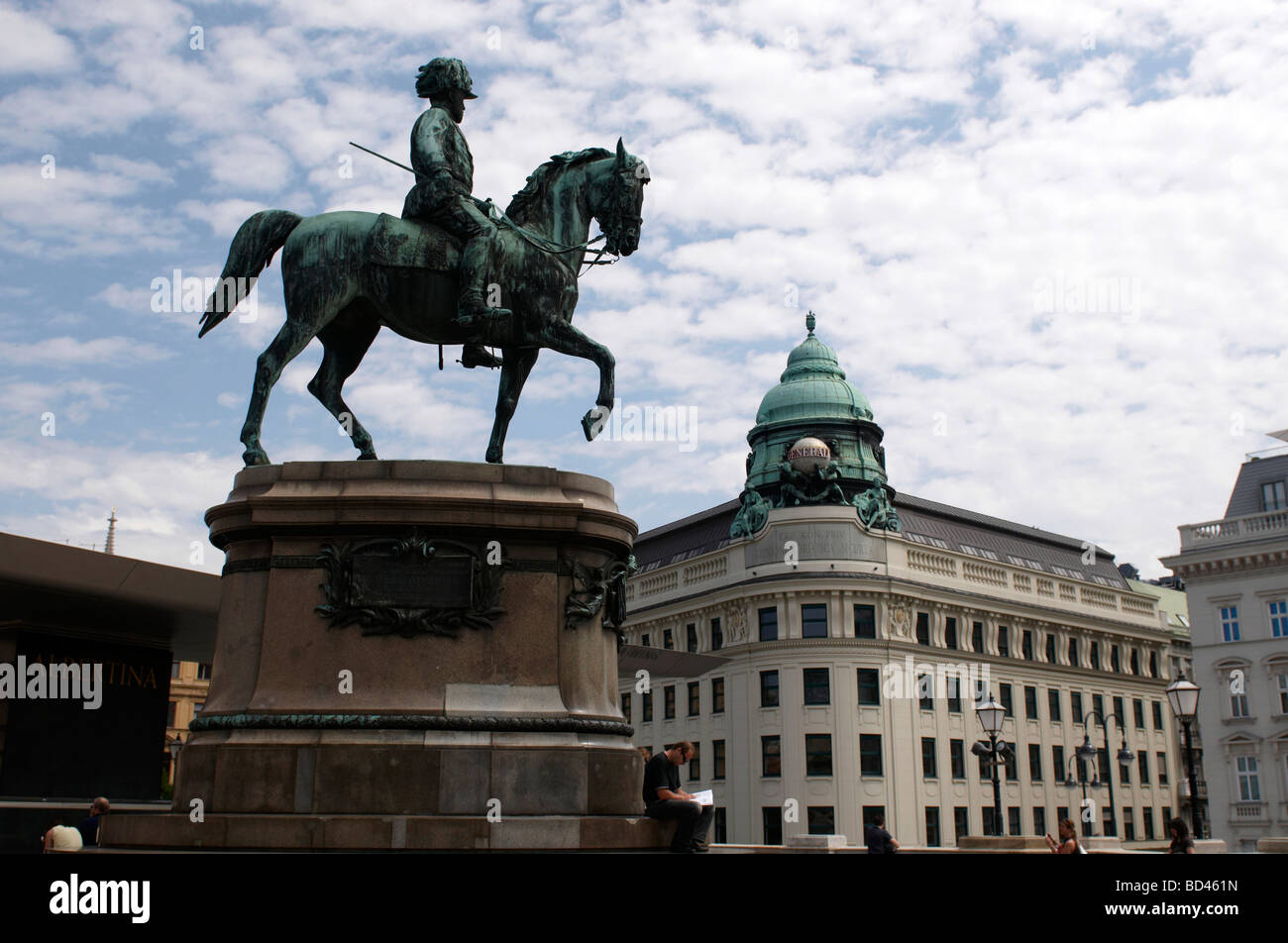 Statue of Archduke Albert Duke near Albertina in Vienna Stock Photo - Alamy