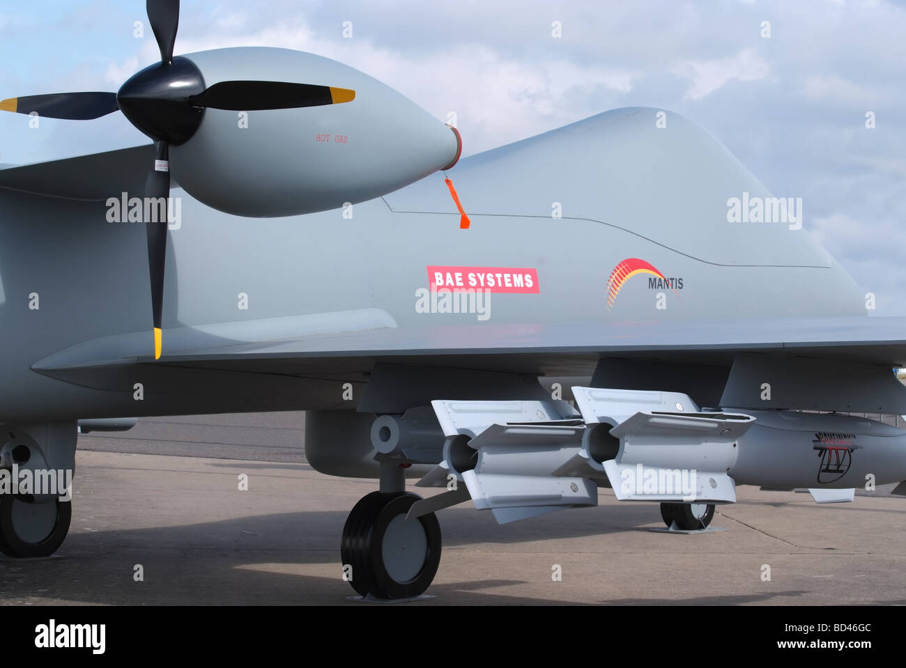 MOCK-UP OF BRITISH AEROSPACE MILITARY DRONE Stock Photo - Alamy