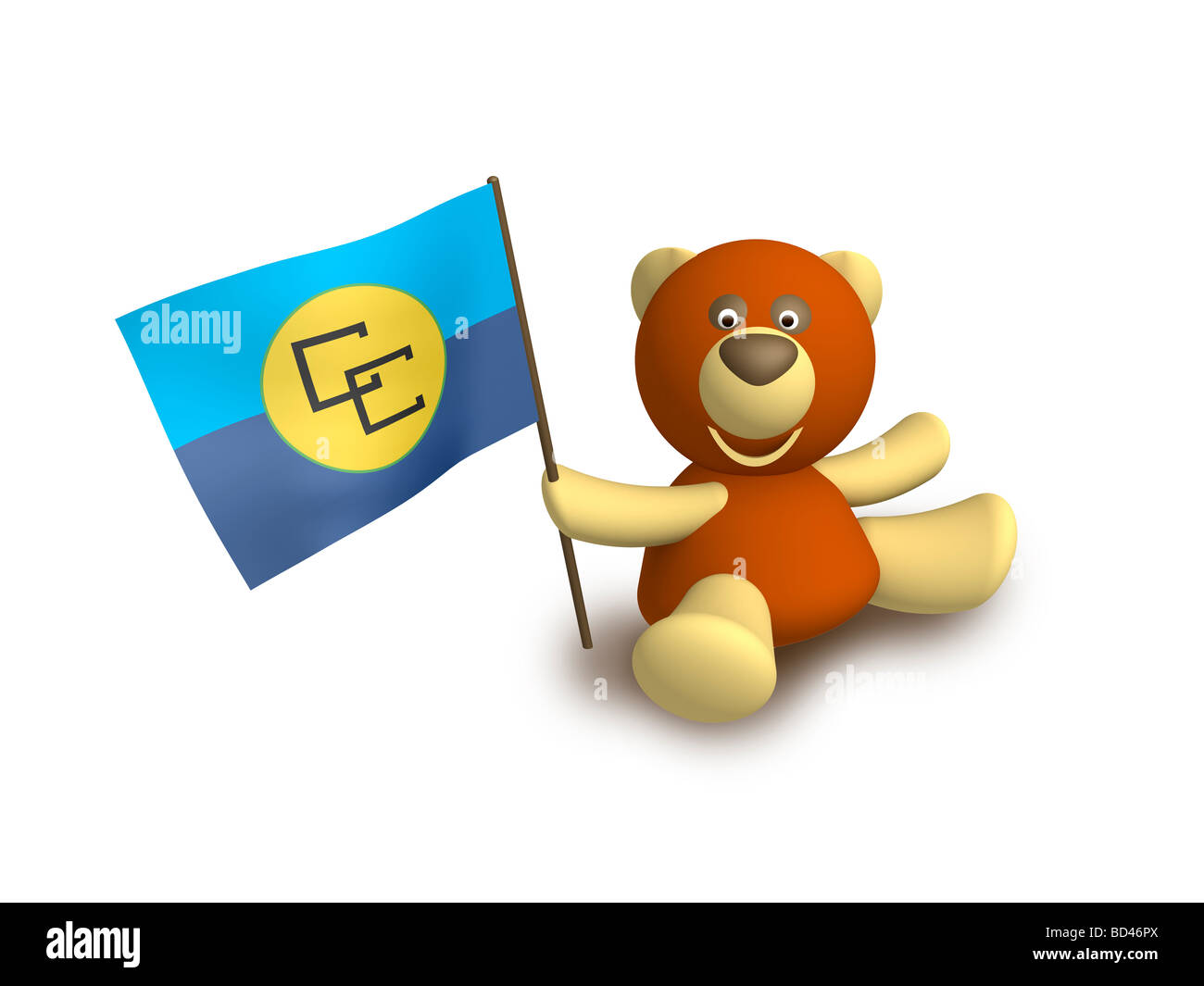 Caribbean Community CARICOM flag Stock Photo - Alamy