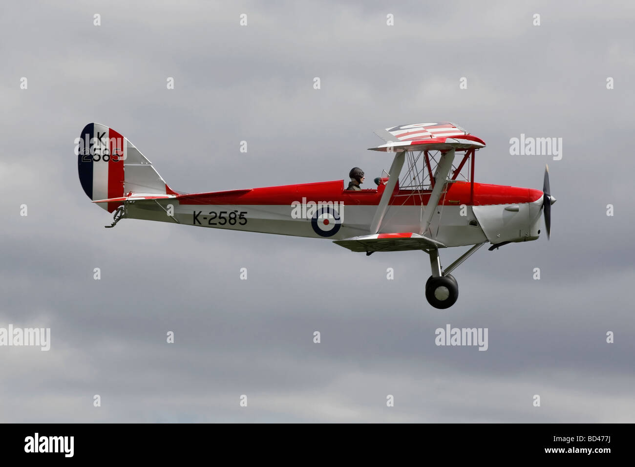 An RAF De Havilland DH82 Tiger Moth biplane trainer Stock Photo - Alamy
