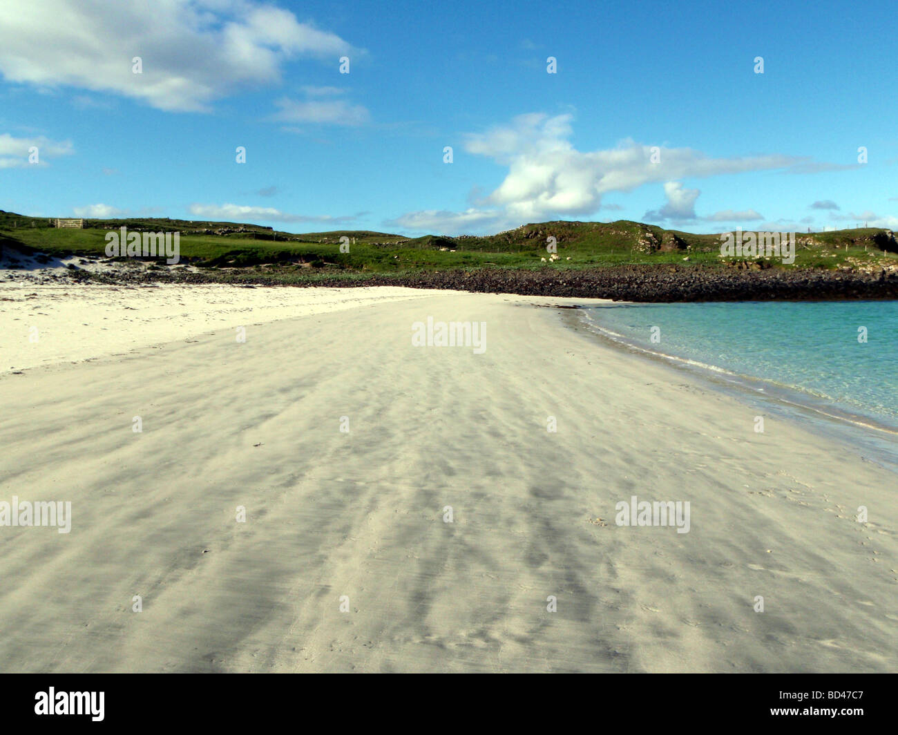 Sandy Beach and Atlantic Ocean on Island of Pabbay in the Outer Hebrides of Scotland Stock Photo ...