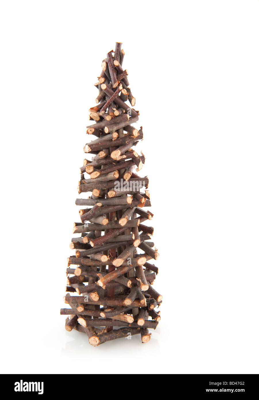 simple Christmas tree from little wooden twigs Stock Photo - Alamy
