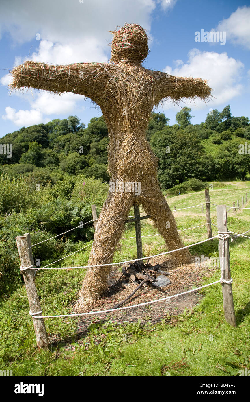 Straw man Castell Henllys iron age village Pembrokeshire Wales Stock ...