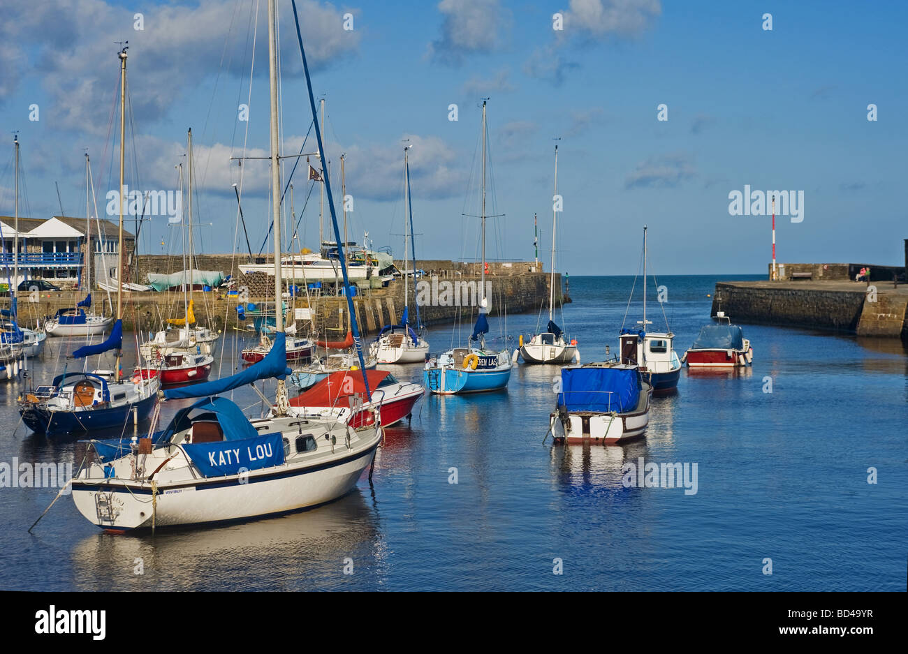 Aberaeron harbour wales boat hi-res stock photography and images - Alamy